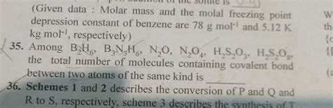 given data molar mass and the molal freezing point depression constant