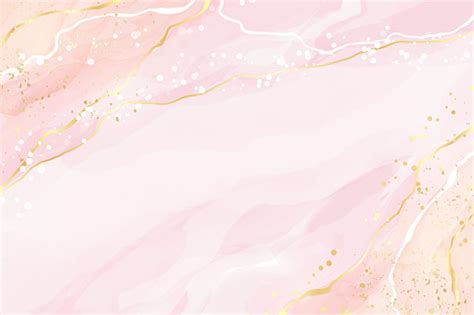 황금 선 점 및 얼룩이있는 추상적인 장미 홍당무 액체 수채화 배경 파스텔 대리석 알코올 잉크 그리기 효과 결혼 초대를 위한 벡터 일러스트 디자인 템플릿 0명에 대한 스톡