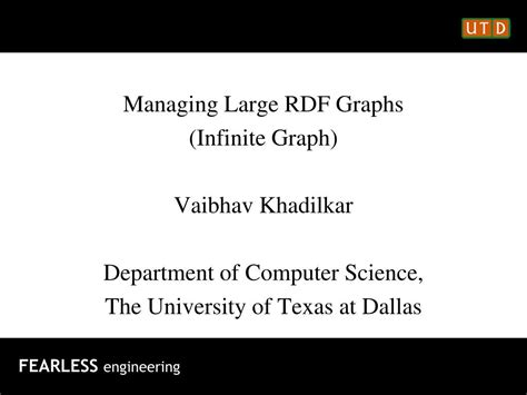 Ppt Managing Large Rdf Graphs Infinite Graph Vaibhav Khadilkar