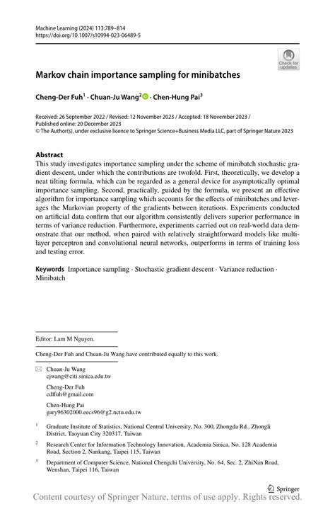 Markov Chain Importance Sampling For Minibatches