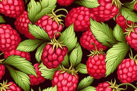 Premium Photo Raspberry Pattern Illustration