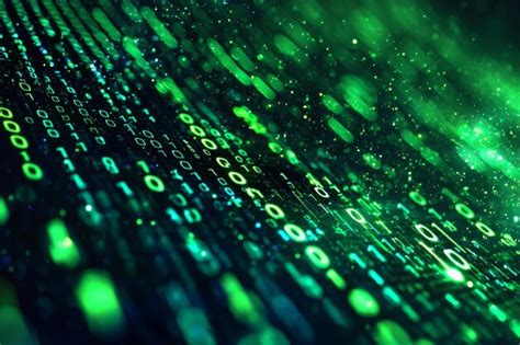 Green Dark Binary Code With Data Streaming Background Created With Generative Ai Premium Ai
