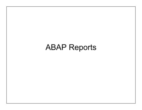Abap Reports Pdf