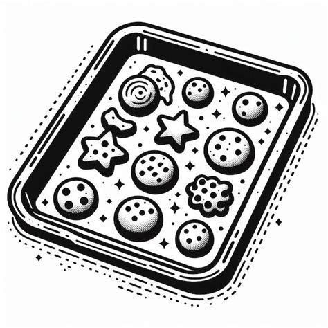 Premium Vector Cookie Sheet Silhouette Line Art Vector Illustration