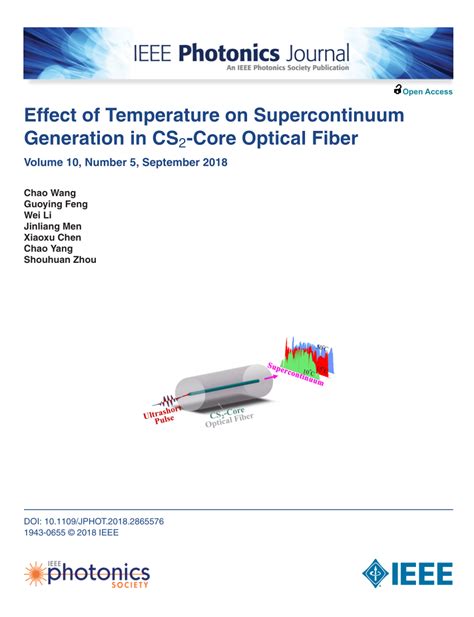 Pdf Effect Of Temperature On Supercontinuum Generation In Cs 2 Core Optical Fiber