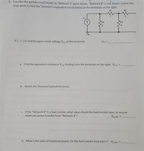Solved Consider The Partial Circuit Known As Network A