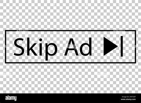Vector Button Skip Ad At Transparent Effect Background Stock Vector