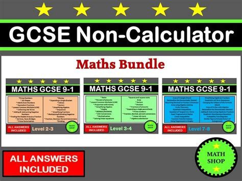 Gcse Non Calculator Bundle Teaching Resources Gcse Math Gcse Maths Revision Gcse