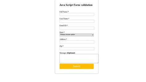 Js Form Validation