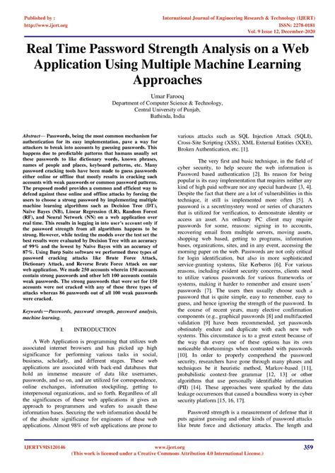 Real Time Password Strength Analysis On A Web Application Using Multiple Machine Learning