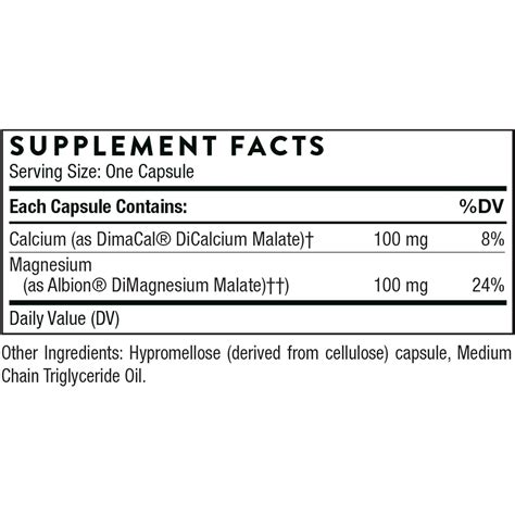 Thorne Research Calcium Magnesium Malate 240 Capsules Wellness