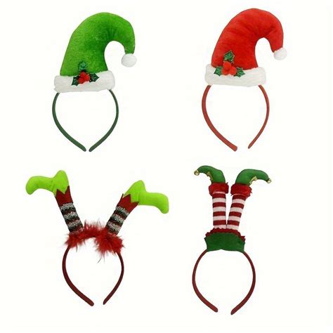 Christmas Elf Headbands Set Of 4 Festive Party Hats Diy Elf Ears