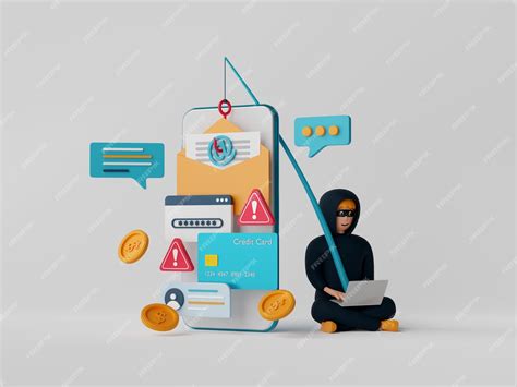 Premium Photo 3d Illustration Of Data Phishing Concept Hacker And