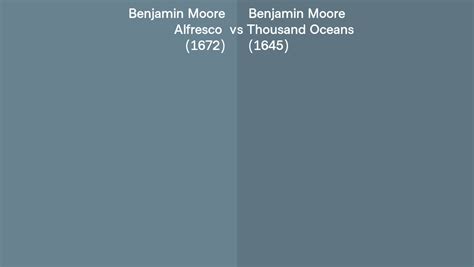 Benjamin Moore Alfresco Vs Thousand Oceans Side By Side Comparison