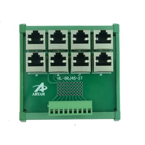 DIN Rail Mount RJ ModuleRJ P C Jack Way Buss Breakout Board Terminal Block Connector