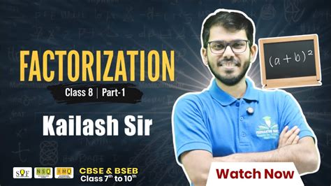 Class 8th Maths Day 14 Factorization All Board Exam Preparation Youtube