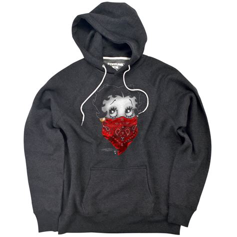 Betty Boop Bandana And Roses Unisex Adult Slim Fit Pull Over Heather