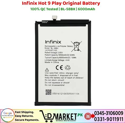 Infinix Hot Play Original Battery Price In Pakistan