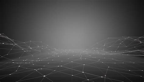 Premium Photo Abstract Dark Background With A Network Of White Lines And Dots
