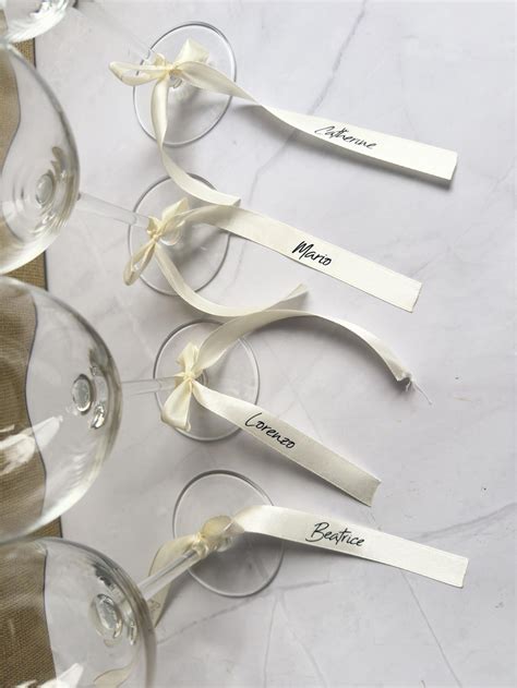 Event Personalized 15 Mm Stemware Ribbon Party Champagne Glass