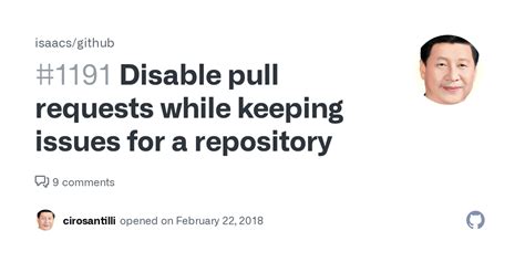 Disable Pull Requests While Keeping Issues For A Repository Issue Isaacs Github GitHub