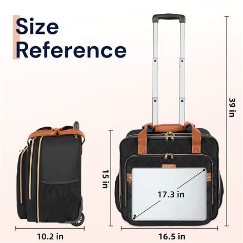 Ytonet Rolling Laptop Bag 173 Inch Rolling Briefcase For Women Water Resistant