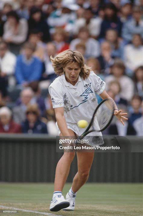 West German Tennis Player Steffi Graf Pictured In Action During News