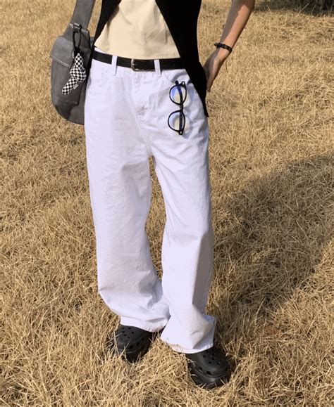 세미로우라이즈 디유츠 와이드 벌룬핏 면 코튼 롱팬츠 여름 흰바지 2 Color 만다린트리