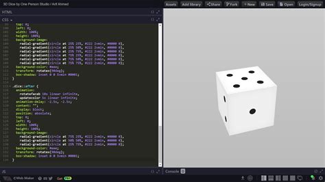 asmr programming 3d dice in html and css no talking youtube