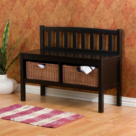 Entryway Bench With 4 Baskets At Delia Garibay Blog