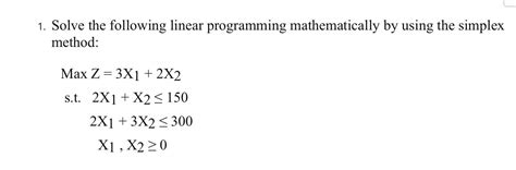 Solved 1 Solve The Following Linear Programming