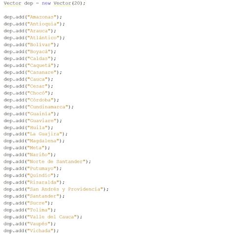 Vectores En Java Mostrar Buscar Eliminar Departamentos