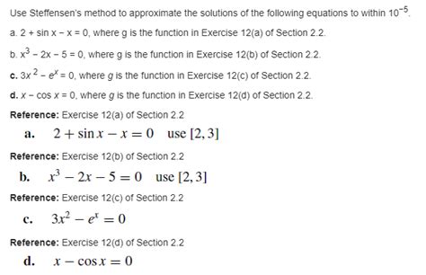 solved use steffensen s method to approximate the solutions