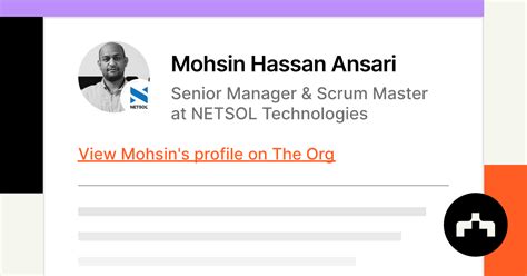 mohsin hassan ansari senior manager and scrum master at netsol technologies the org