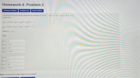 solved homework 4 problem 2 previous problem problem list