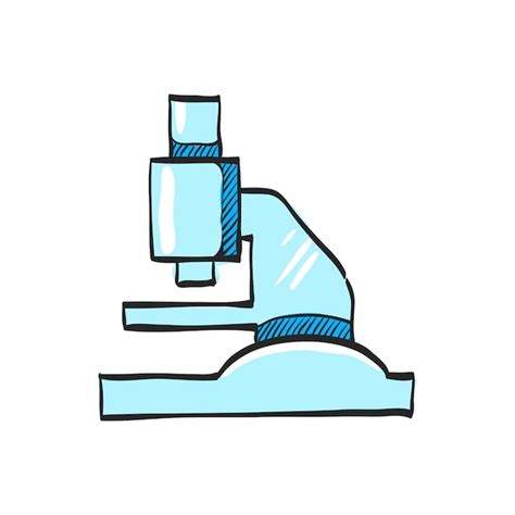 Premium Vector Microscope Icon In Hand Drawn Color Vector Illustration