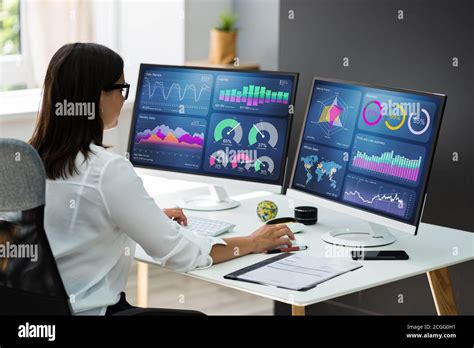 KPI Dashboard On Computer Emerging Markets Analyst Stock Photo Alamy
