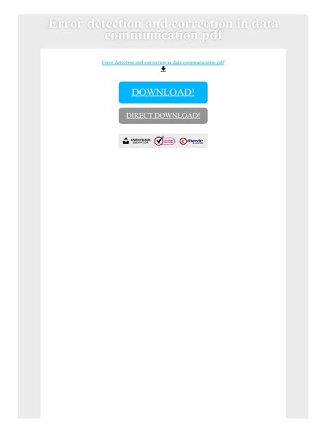 error detection and correction in data communication pdf pdf error detection and correction