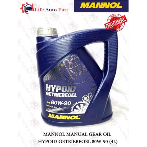 Mannol Manual Gear Oil Hypoid Getriebeoel Sae 80w 90 4 Liter A