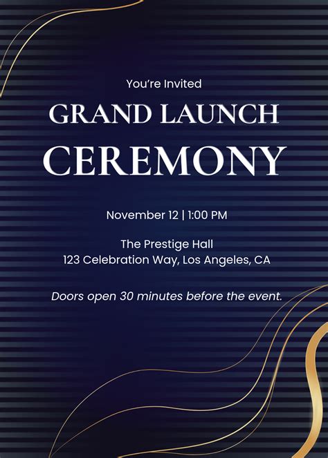 Free Invitation Letter For Launching A Project Template To Edit Online