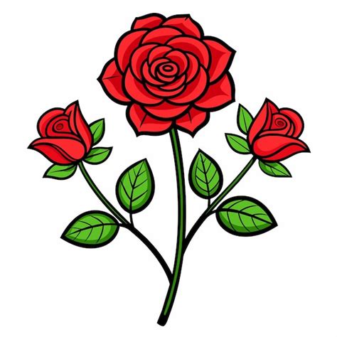 Premium Vector Simple Flat Rose Artwork