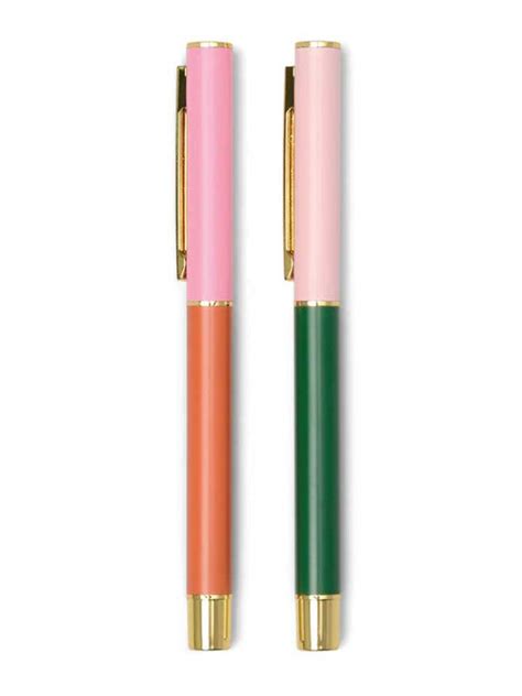 Colour Block Pen Set Orange And Emerald — The Northern Line