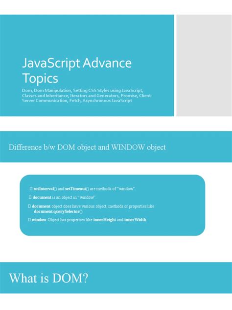 Javascript Advance Pdf Document Object Model Ajax Programming