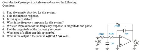 solved consider the op amp circuit shown and answer the