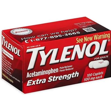 Tylenol Extra Strength 500mg 100 Caplet • See Price