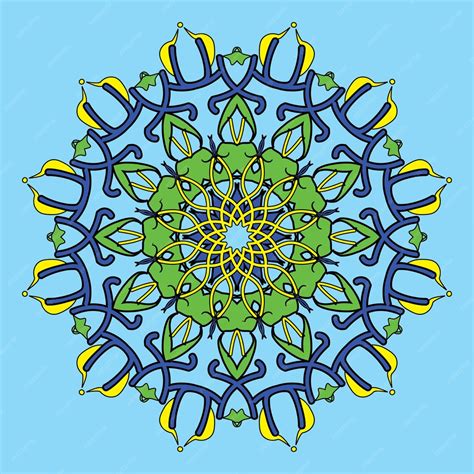 Patrón Circular De Dibujos Animados Artes Redondo Vector Símbolo