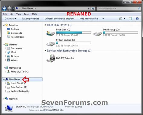 Computer Rename In Windows 7 Navigation Pane Tutorials