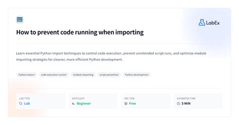 How To Prevent Code Running When Importing Labex
