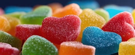 The Colorful Heart Shaped Gummies Create A Vibrant And Delightful Candy