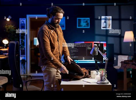 Programmer Starting Job Shift Ready To Do Software Quality Assurance And Read Source Code On